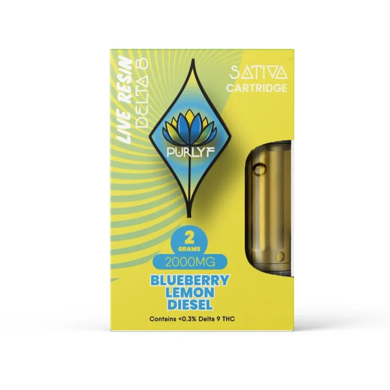 Purlyf 2g Live Resin 2000mg Blueberry Lemon Diesel Delta 8 Cart ...